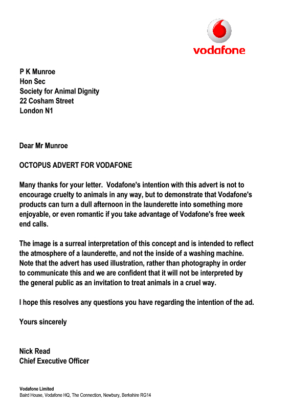 Campain letters: Vodafone octopus