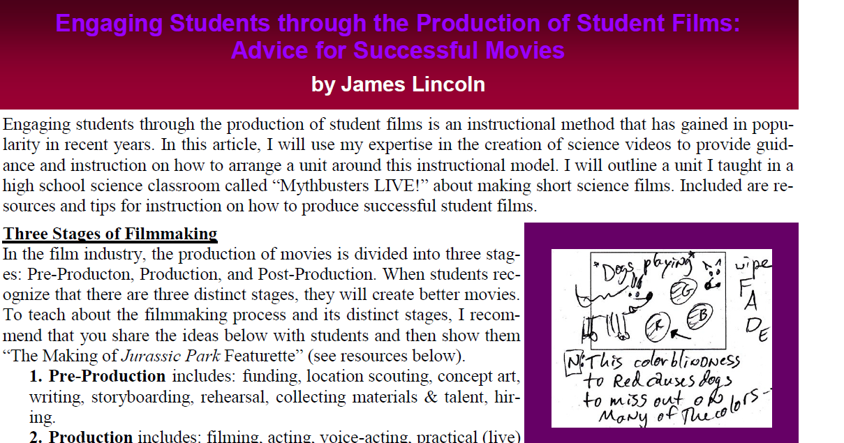 Lincoln Physics: Making Good Physics Videos: Presentation and Article