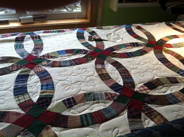 artistic quilting: Double Wedding Ring Quilt