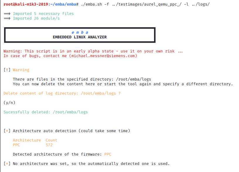 Emba - An Analyzer For Linux-based Firmware Of Embedded Devices