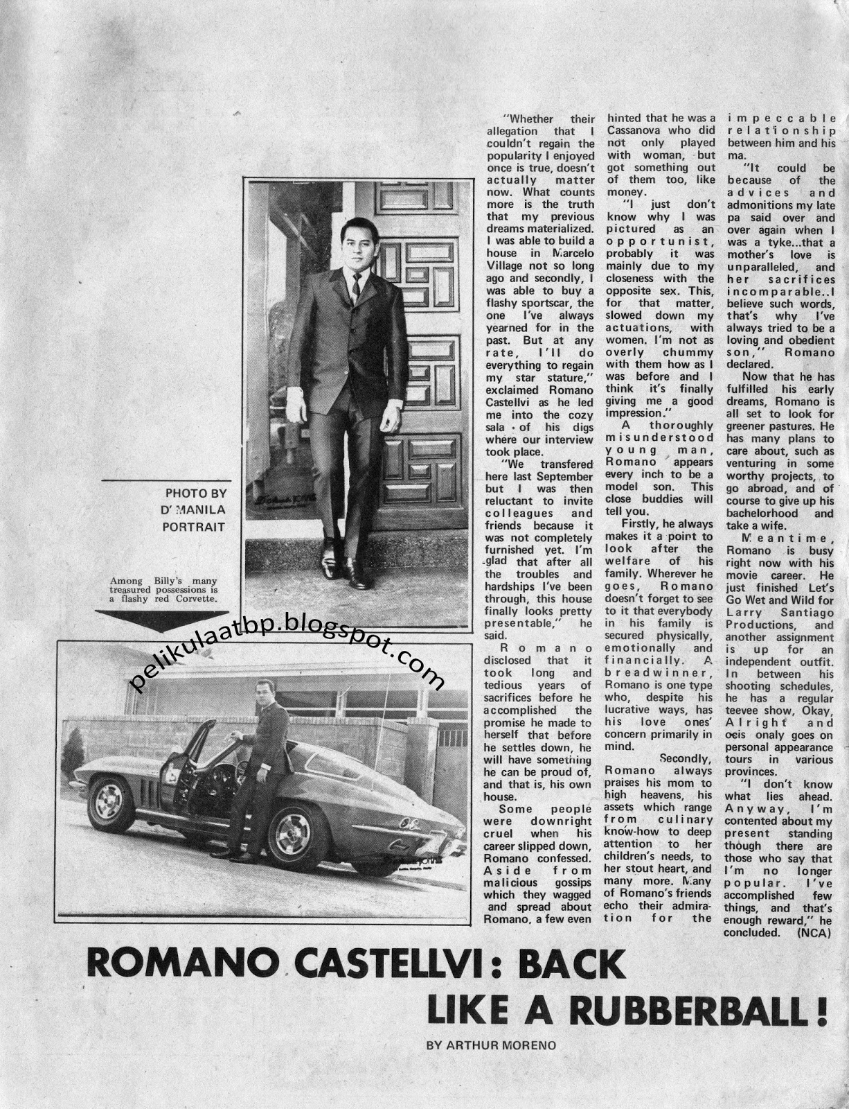 PELIKULA, ATBP.: ROMANO CASTELLVI: BACK LIKE A RUBBERBALL! (by Arthur ...