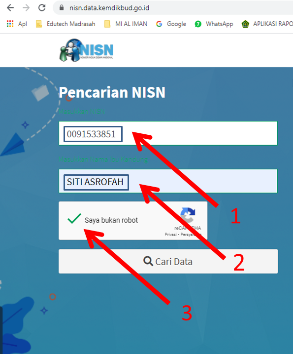 NOMOR INDUK SISWA NASIONAL KELAS AHIR TP 2020-2021