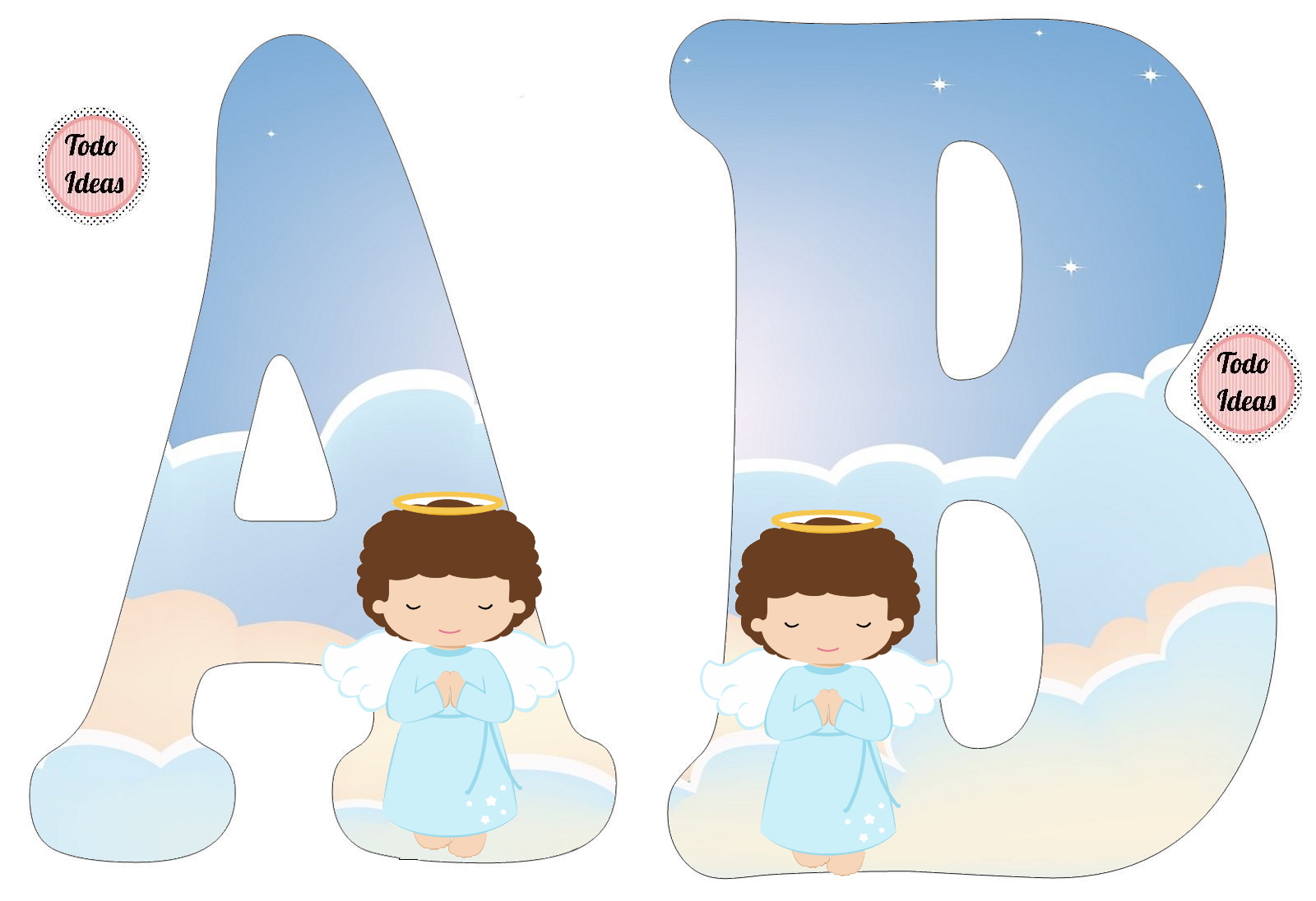 BLOG TODO IDEAS Y MAMI ES DIVERTIDA: ABECEDARIO ANGELES PARA BAUTIZO