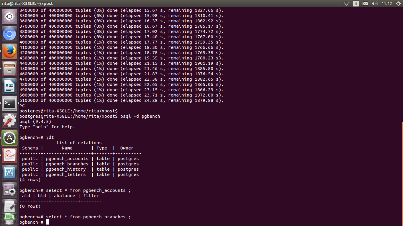 Tuning Postgresql with pgbench command.