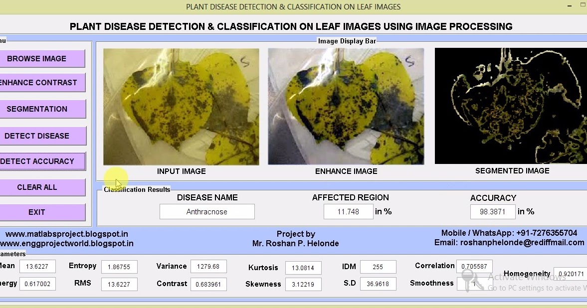 Matlab Project for Plant Disease Detection & Classification on Leaf ...