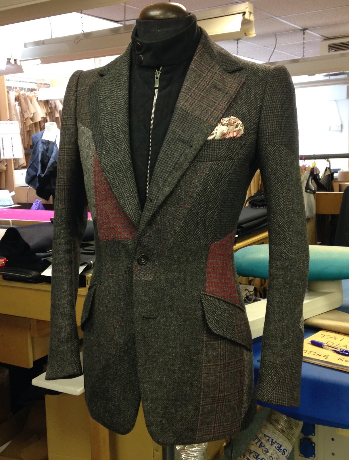 DAVIDE TAUB: From The Archive: Tweed Patchwork Curved-Seam Jacket, 2011