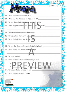 Disney's Moana (2016) - Movie Questions + Activities - Answer Key ...
