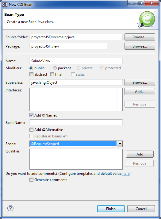 Programación Java: JSF con Eclipse