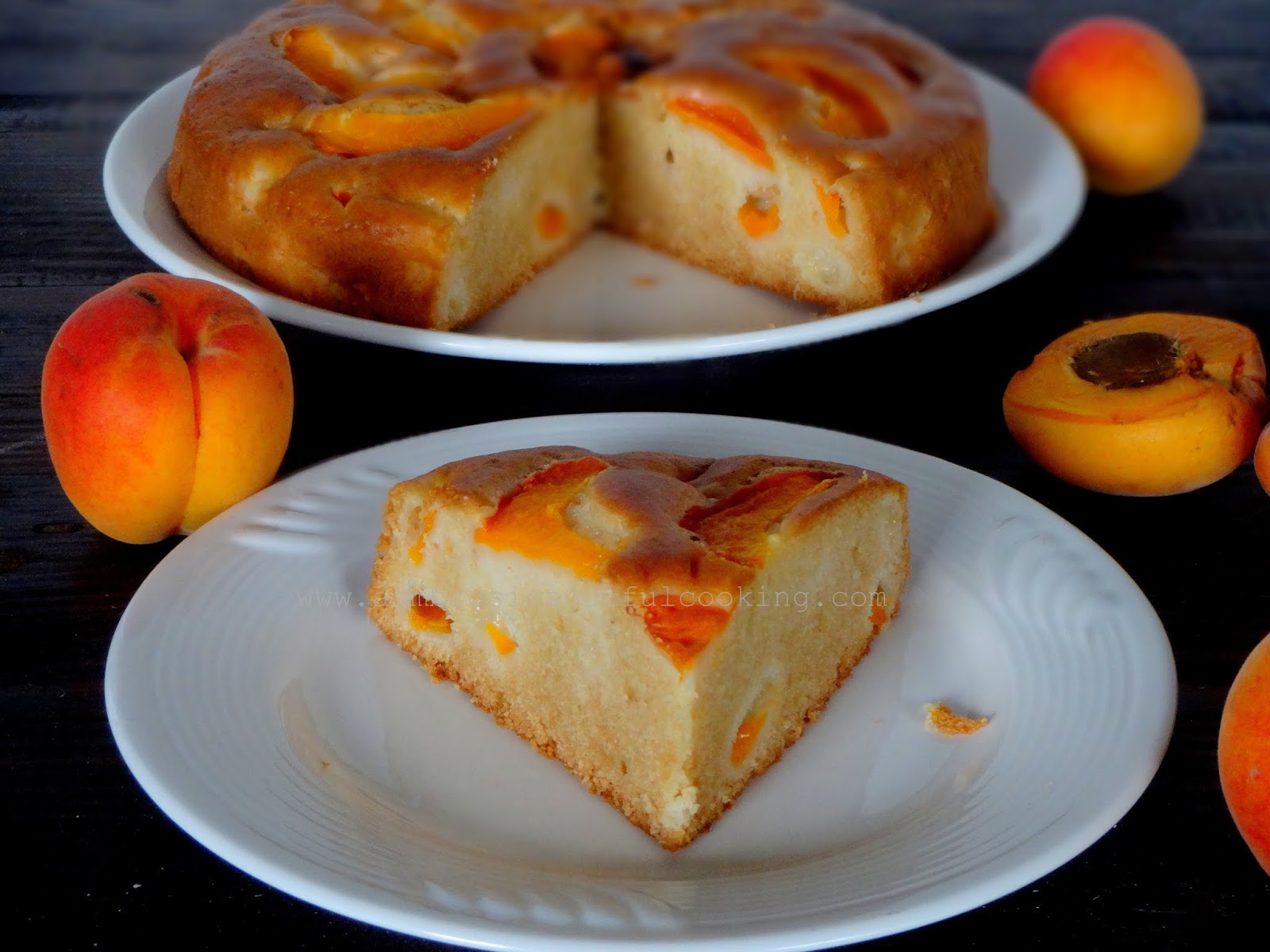 Eggless Fresh Apricot Cake | Ambrosia