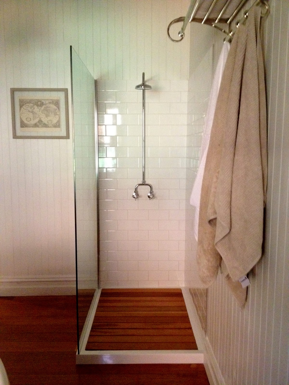 beautiful south: Bathroom makeover | showers on timber floors