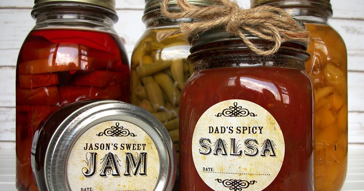 Colorful Adhesive Canning Jar Labels: New vintage style canning jar labels