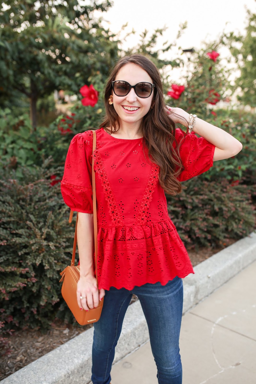 Red Eyelet Top | Caralina Style