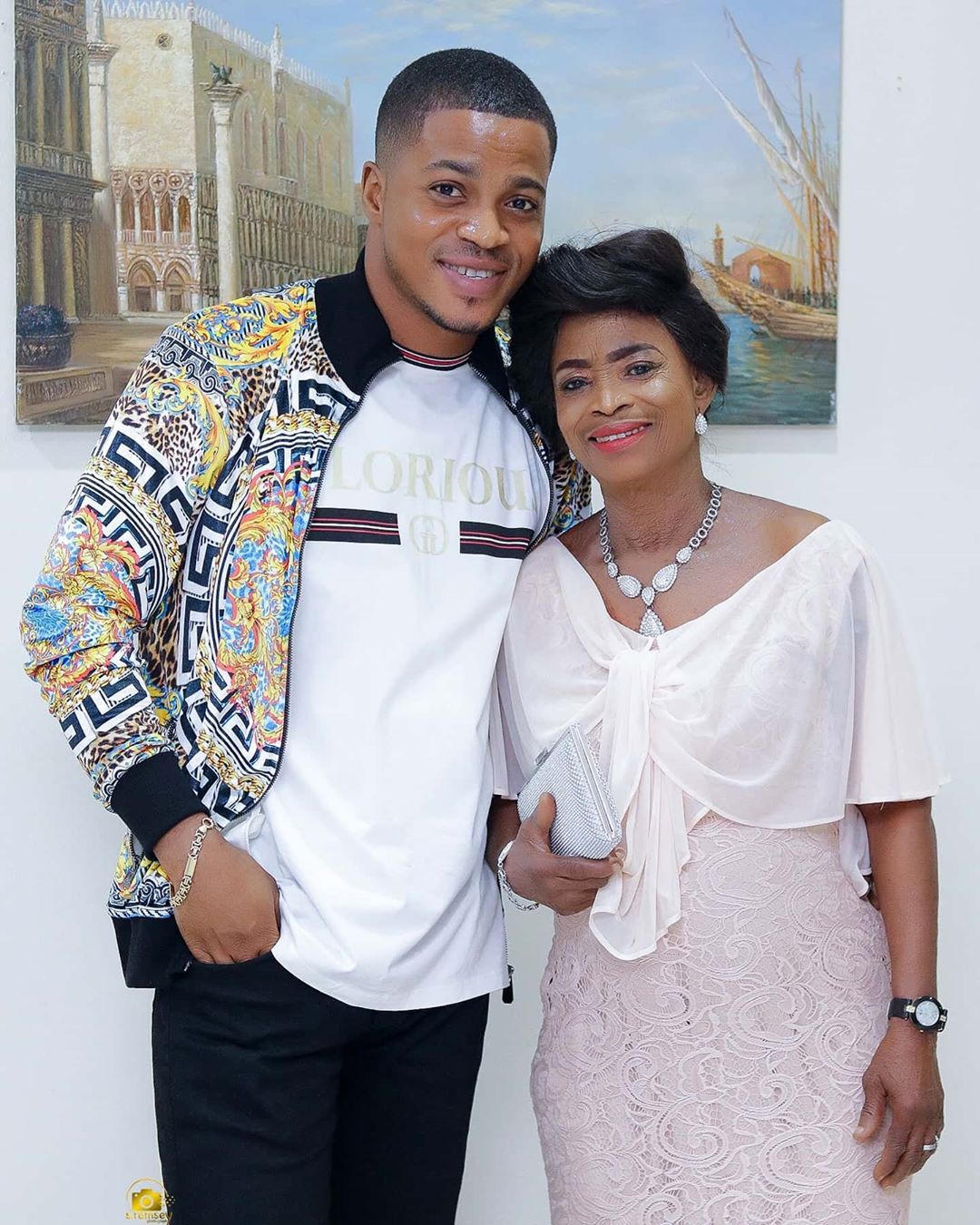 Photo of Akeem Adeyemi and his mother