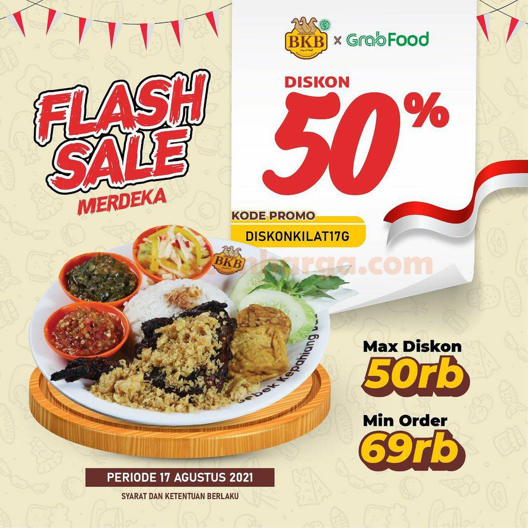 BEBEK BKB Promo Flash Sale MERDEKA Diskon 50% via GrabFood - scanharga