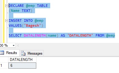 Microsoft Business Intelligence: DATALENGTH () function in sql server