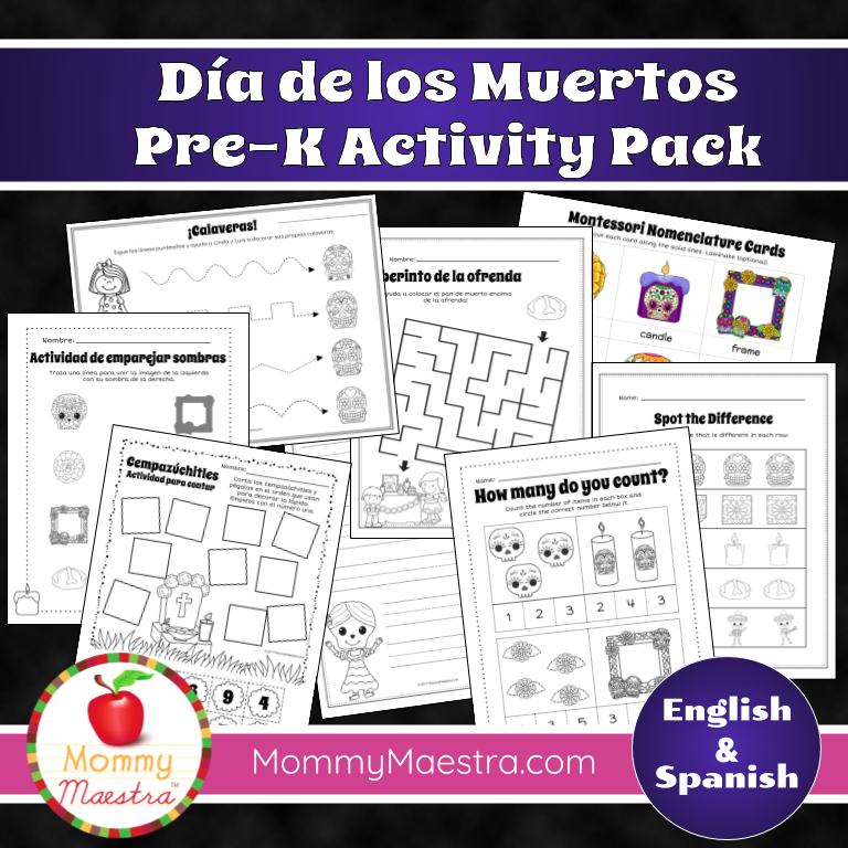 Mommy Maestra: New PreK Activity Pack for Día de los Muertos