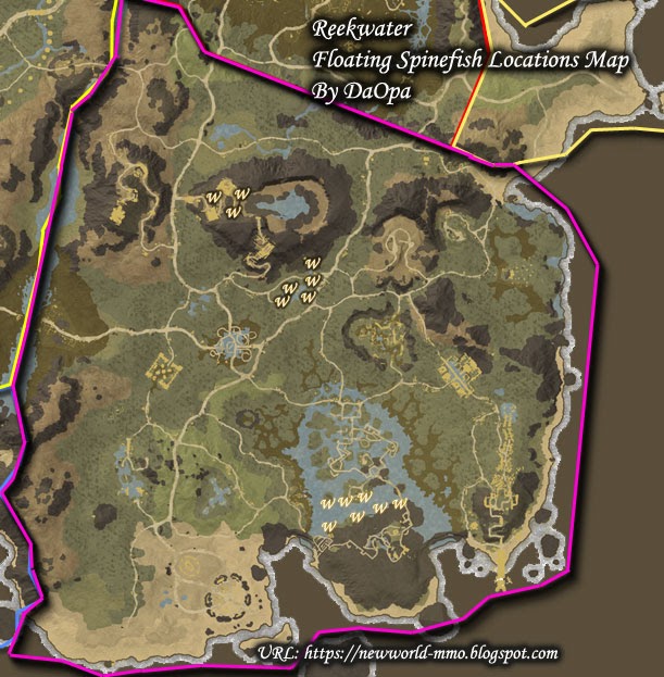 New World: Reekwater floating spinefish map