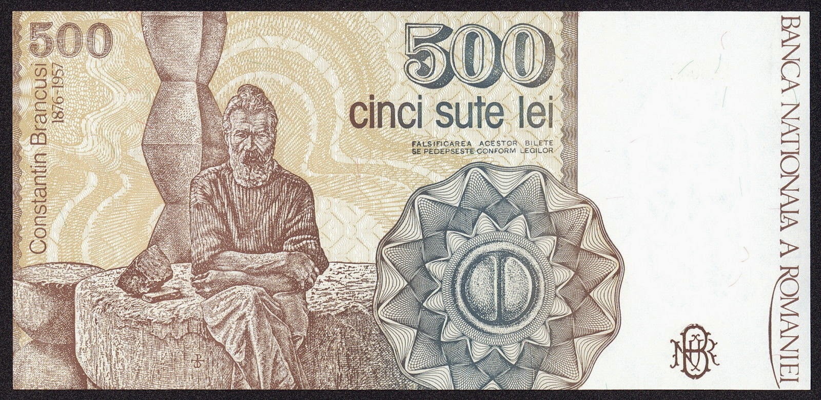 Romania 500 Lei banknote 1991 Constantin Brancusi|World Banknotes ...