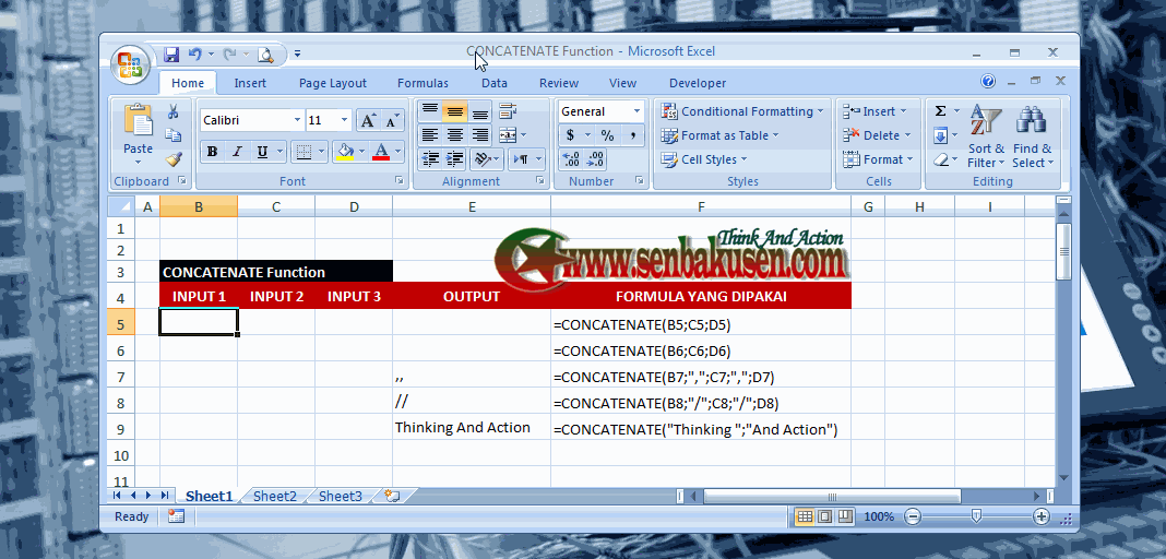 Cara Menggabungkan Kata Di Excel Fungsi Concatenate Kampus Office