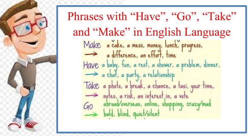 Lesson Plan of Phrases with “Have”, “Go”, “Take” and “Make” in English ...