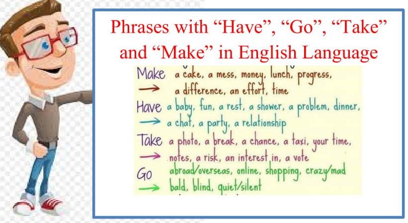 Lesson Plan of Phrases with “Have”, “Go”, “Take” and “Make” in English ...