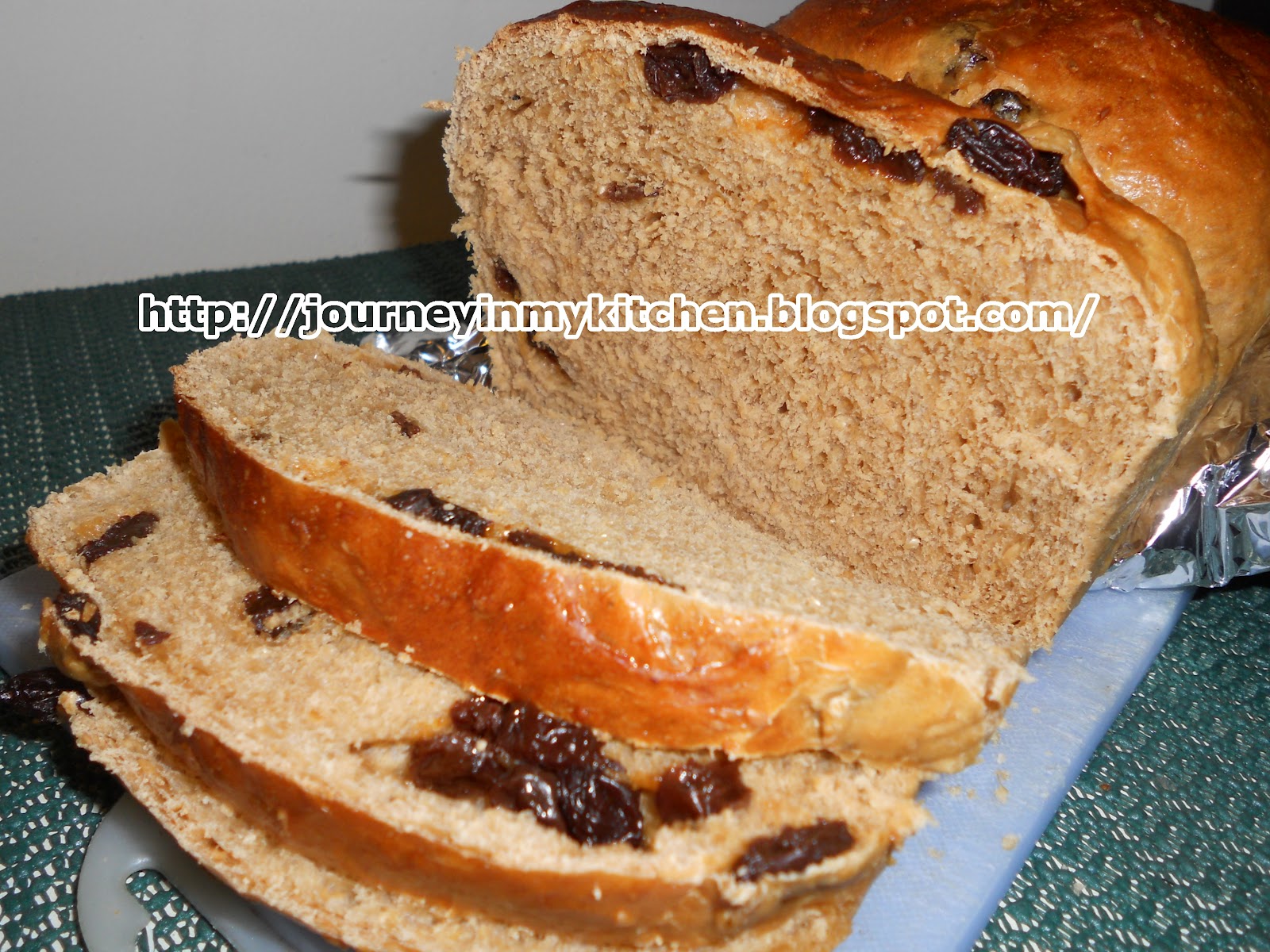 Journey in My Kitchen: Dark Brown Sugar Whole Wheat Raisin Loaf