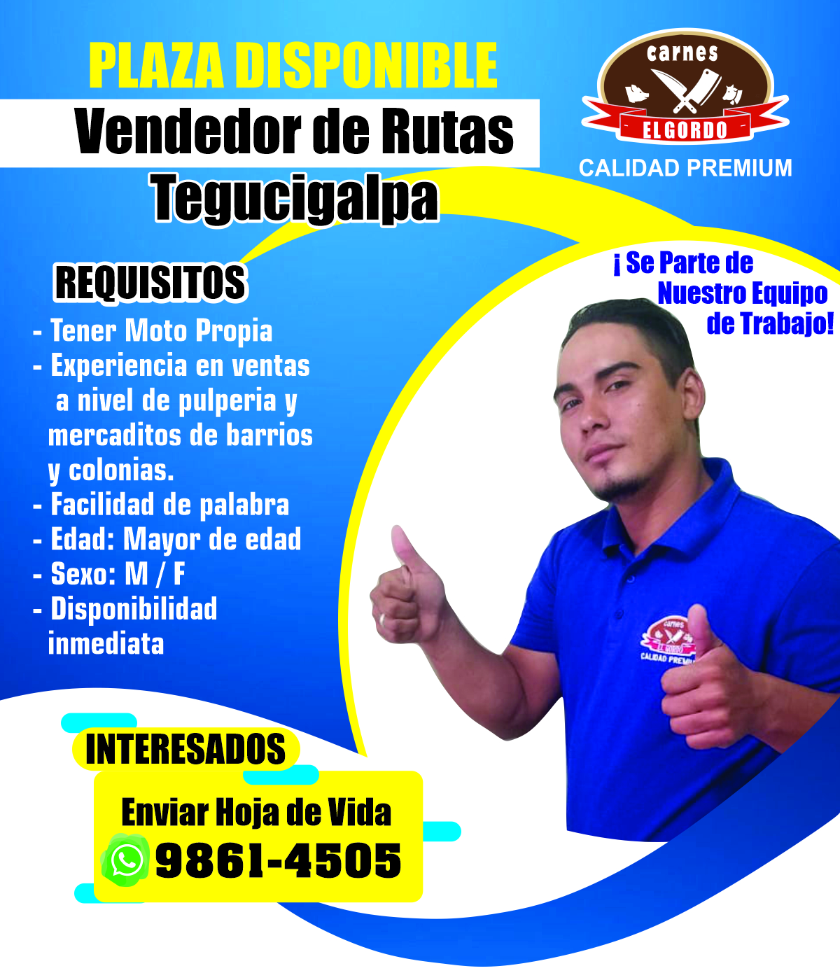 VENDEDOR DE RUTA - Tegucigalpa