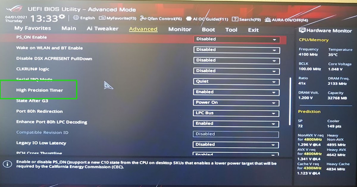 Unlocked HPET option for ASUS Z490 & Z590 Series motherboard. | 239's blog
