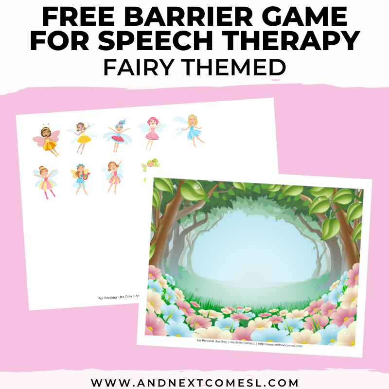 Free Printable Fairies Barrier Game for Speech Therapy | And Next Comes ...