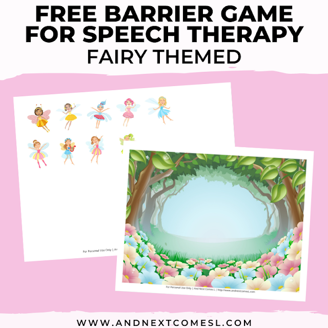 Free Printable Fairies Barrier Game for Speech Therapy | And Next Comes ...