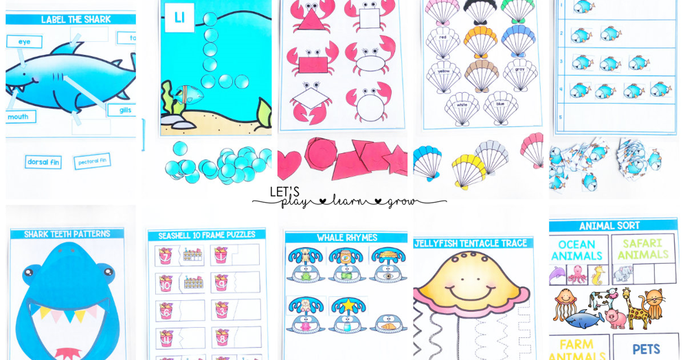 Ocean Theme Activity Binder Activities | Lets Play.Learn.Grow