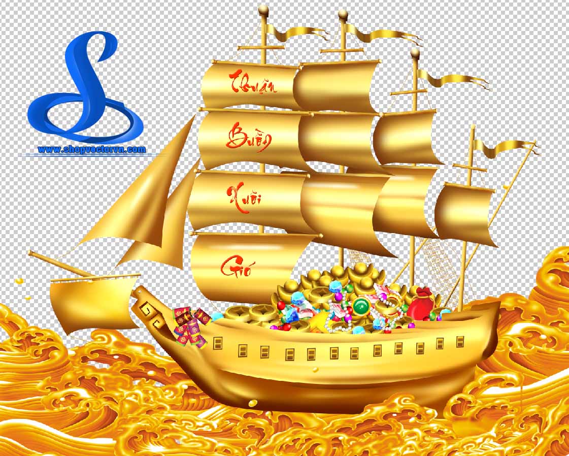 tranh thuận buồm xuôi gió vector - shopvectorvn