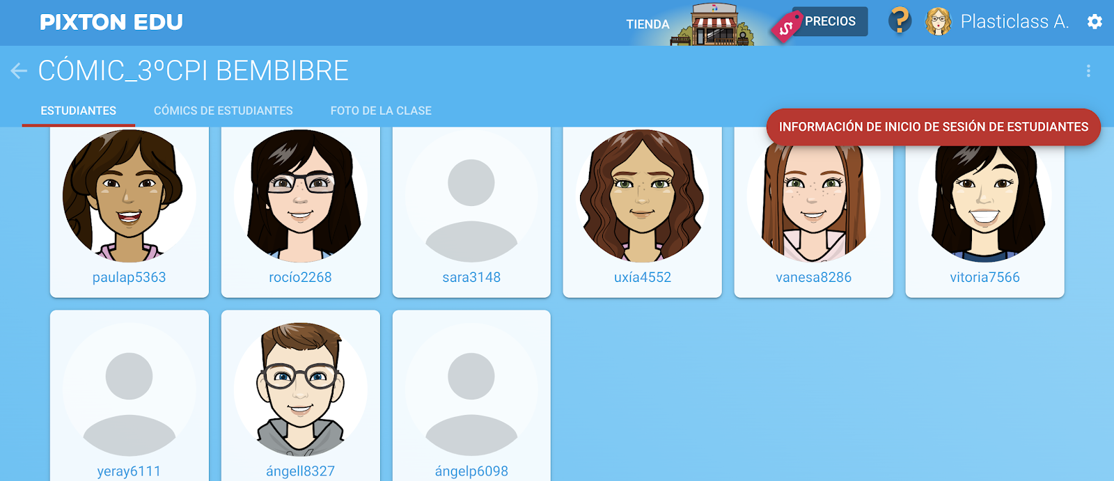 Plasticlass: Avatares diseñados en Pixton
