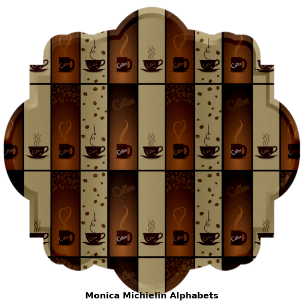 M. Michielin Alphabets: COFFEE ALPHABET ARIAL LETTER 'BROWN CUPS OF ...