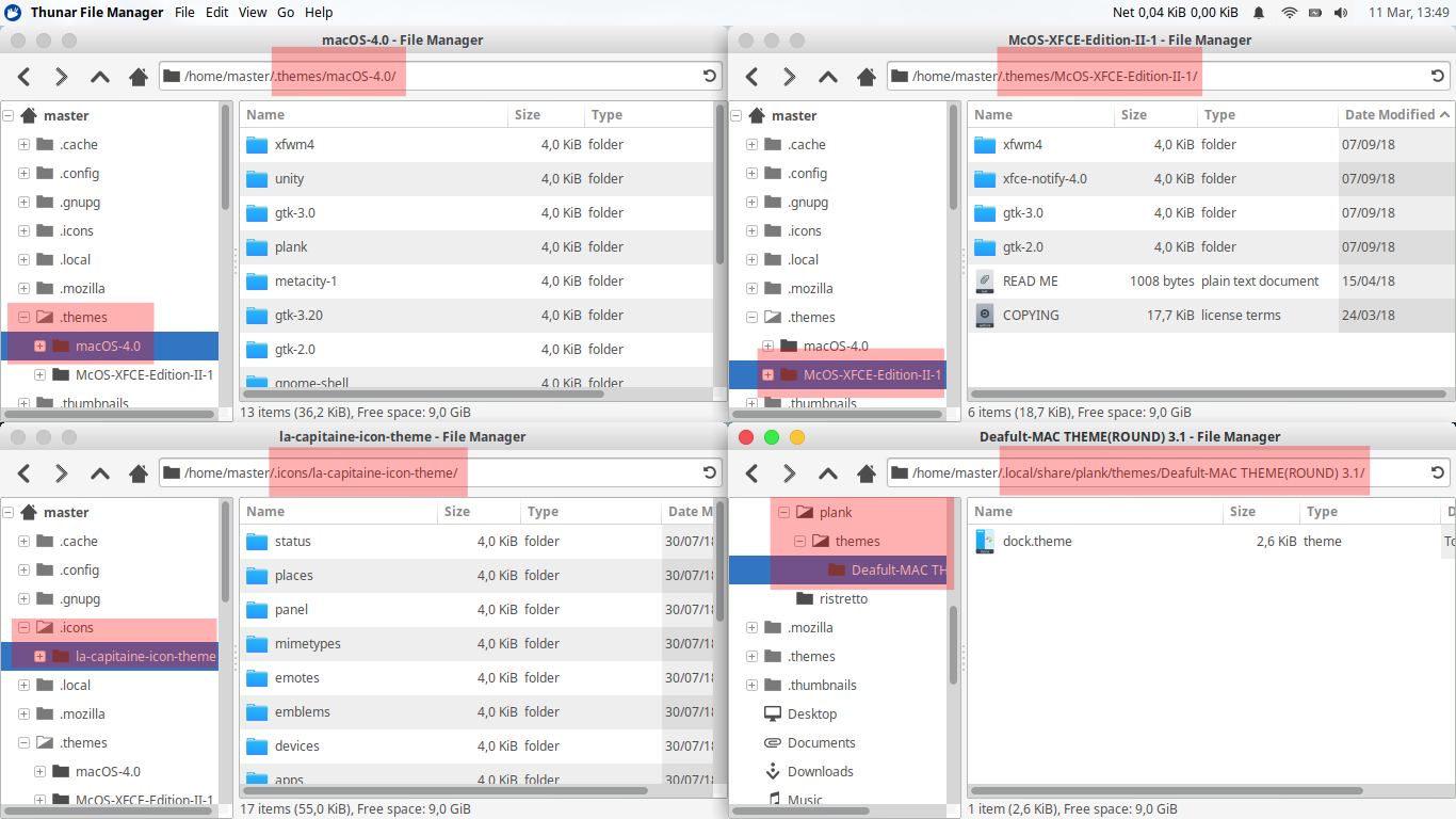 XFCE + Global Menu + Capitaine Theme Pack