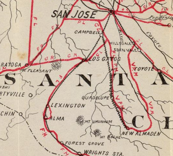 Santa Clara County Route G8 and the New Almaden Quicksilver Mine