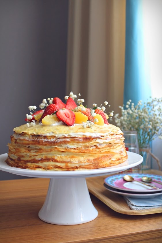 Chic & Gorgeous Treats: Vanilla Custard Crepe Cake