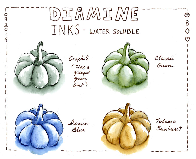 sbwatercolors and sketching: Playing With New Inks (New to Me) - Diamine