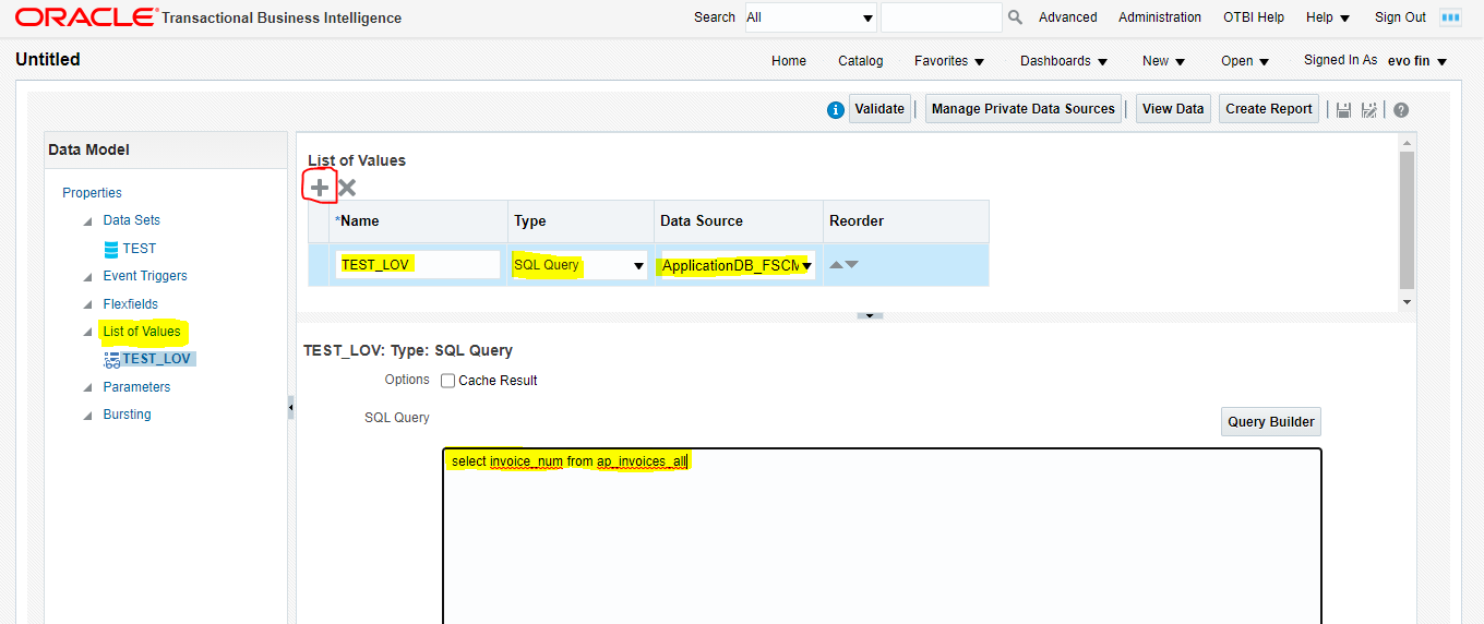 Oracle Application: Oracle Fusion BIP Report: How to Create Data Model ...