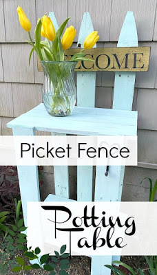 Easy Picket Fence Garden Table