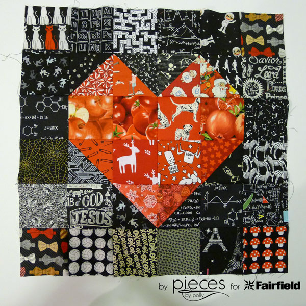 Pieces by Polly: Scrappy Heart Block Tutorial - I-Spy Heart Block