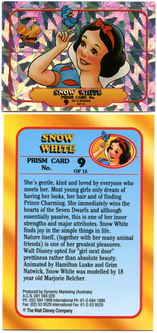 Filmic Light - Snow White Archive: 1993 Dynamic Snow White Trading Cards