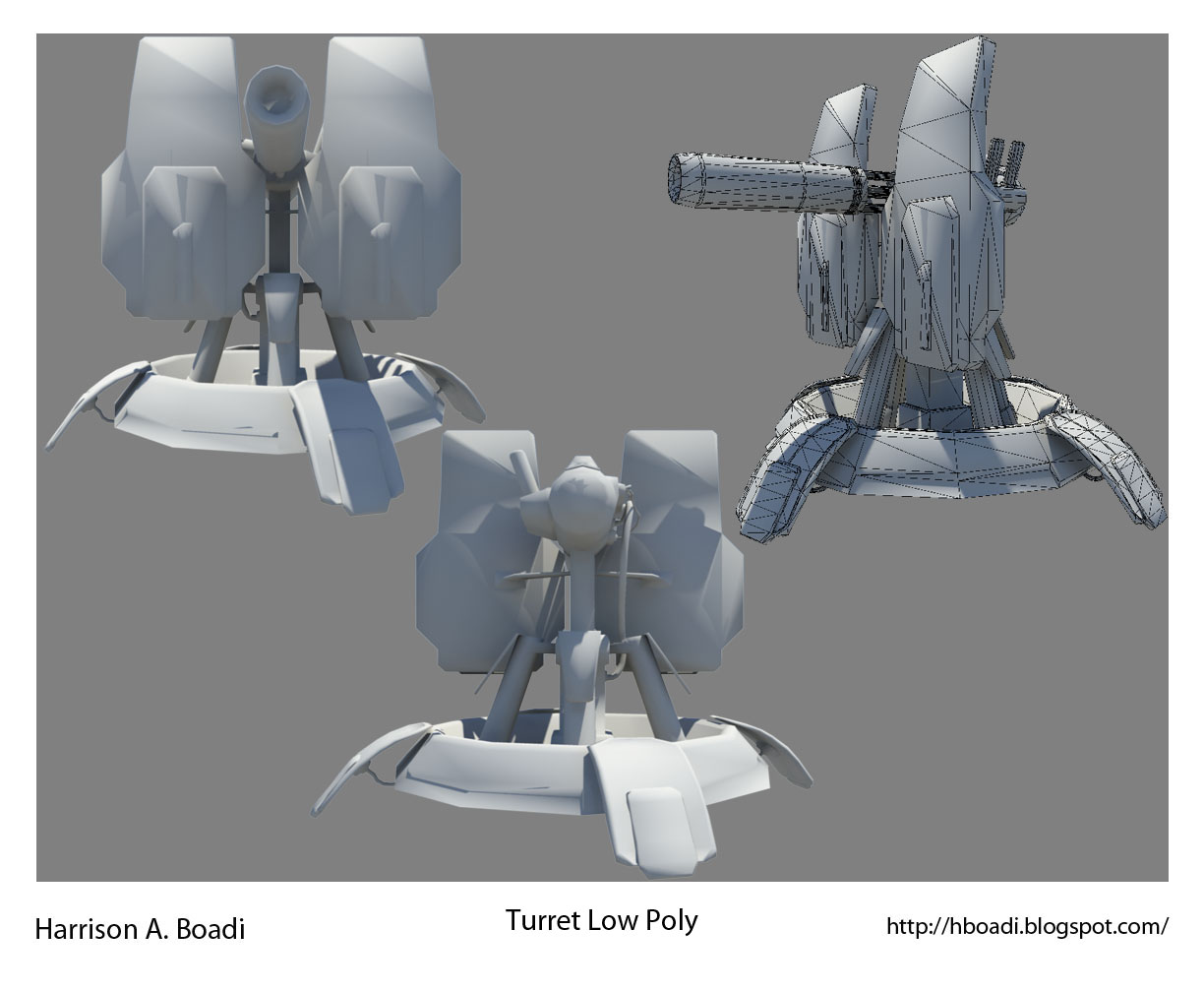 Boadi Blog spot: Low poly Gun Turret