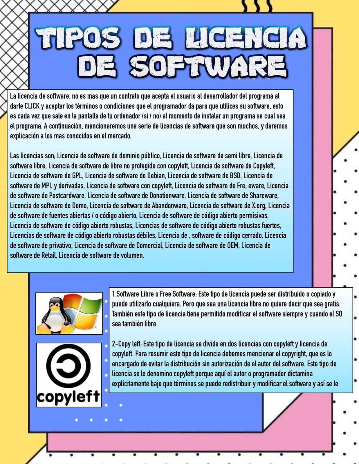 el sofware: Tipos de Licencia de Software