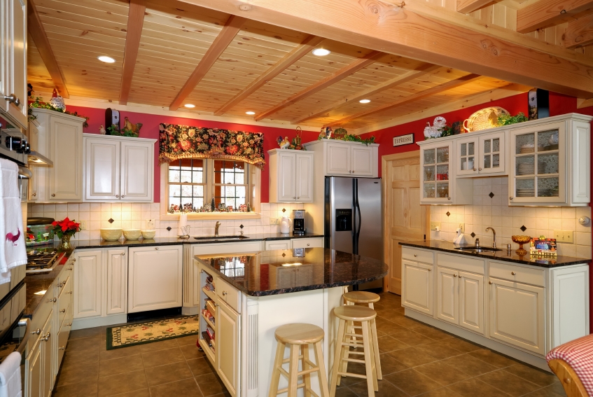 Home Kitchen design Photos: typical new england style kitchen with ...