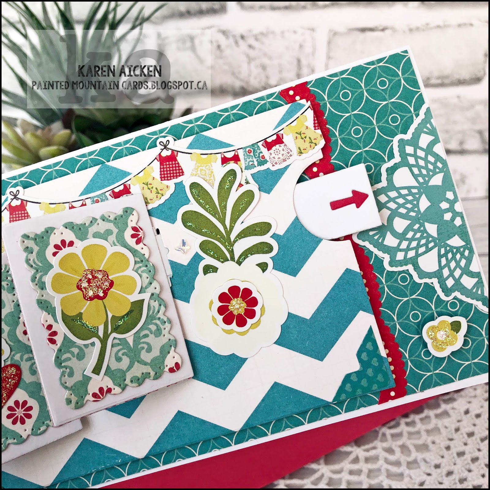 Painted Mountain Cards: Triple Flip Girlie Card