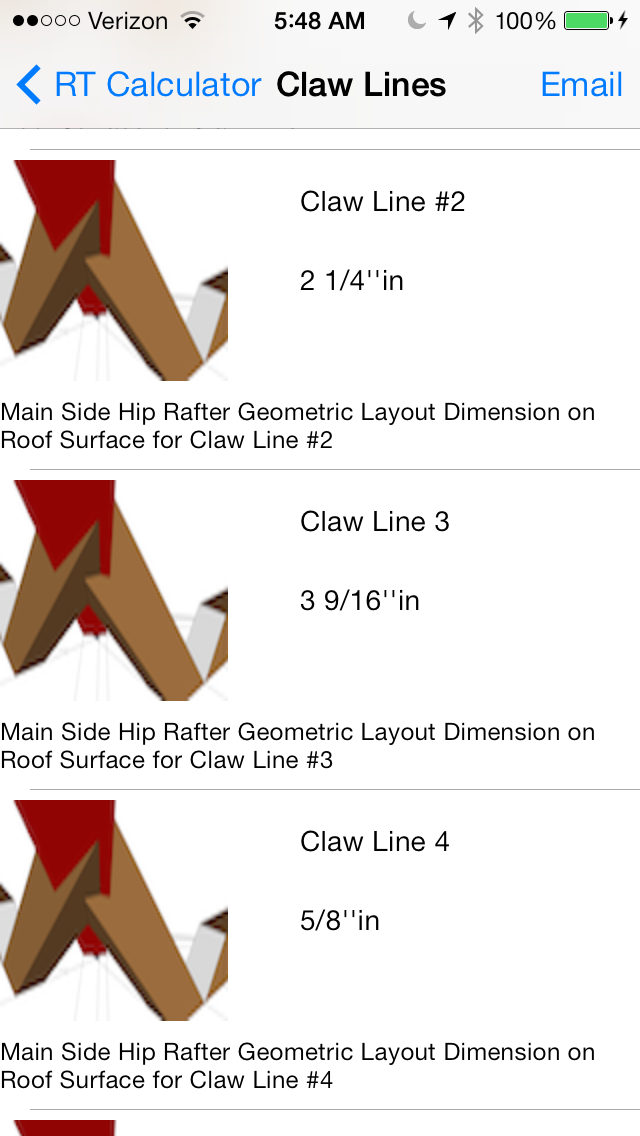 Roof Framing Geometry: Claw Lines for RafterTools for iPhone