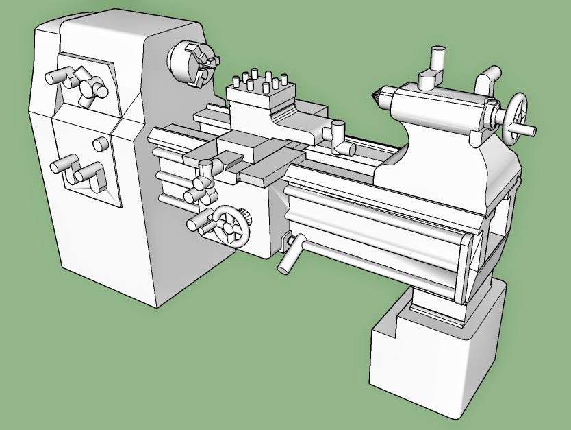 Lathe Machine 3d Diagram