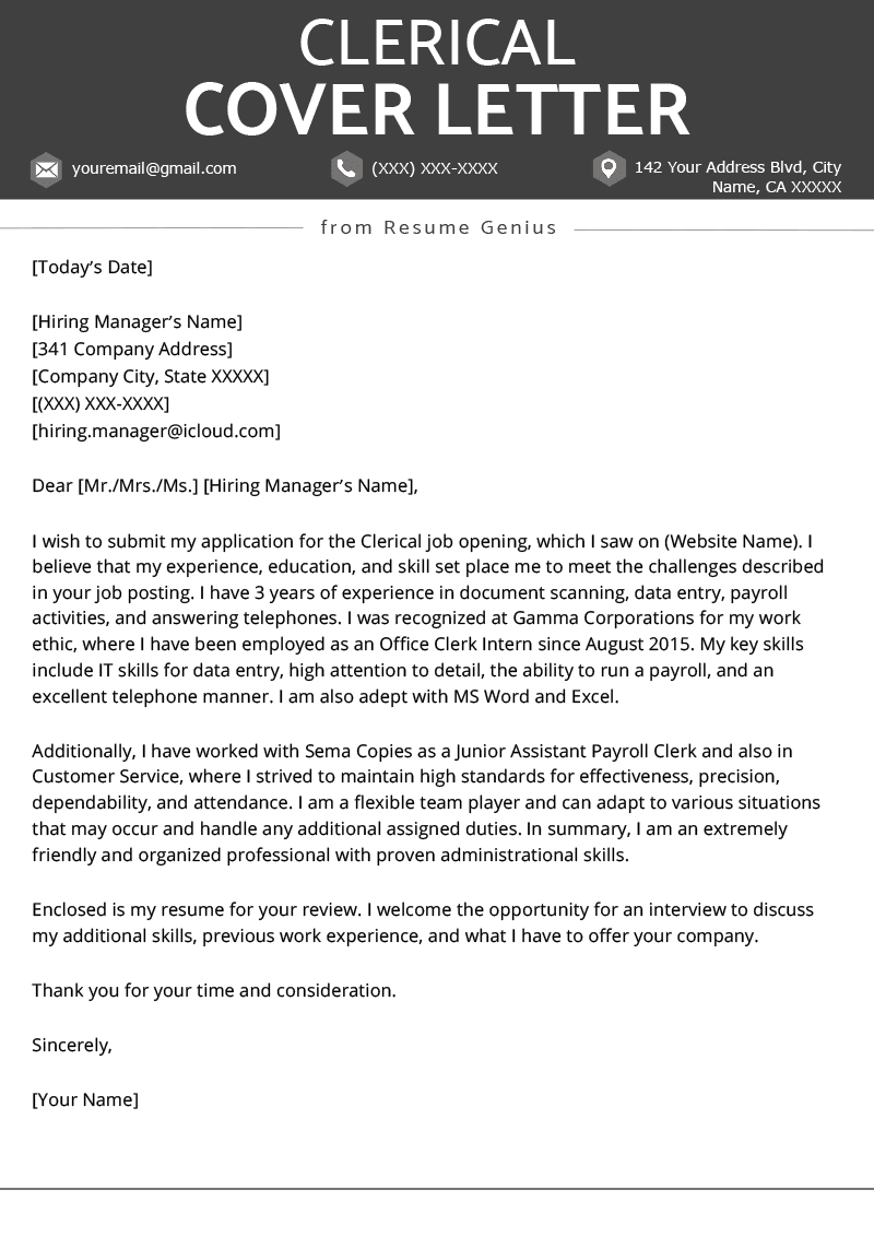 Unit Secretary Cover Letter ~ Resume Letter