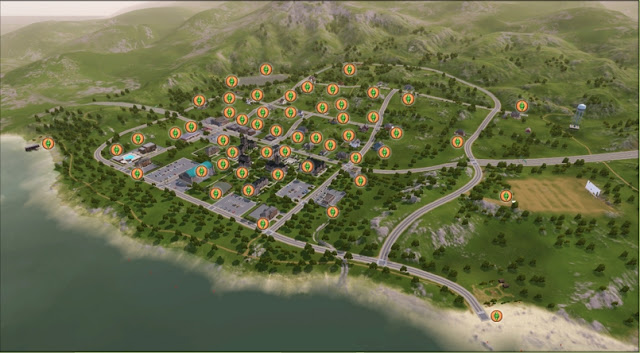 Mapa Interativo do Campus do The Sims 3 Vida Universitária - Worlds Sims